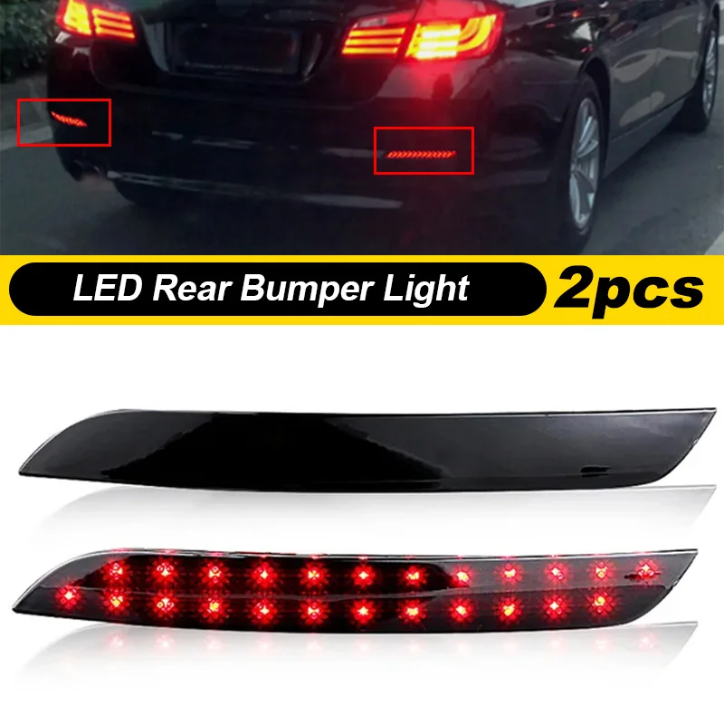 2X LED Rear Bumper Reflector LED Brake Light For BMW 5-series 520d ...