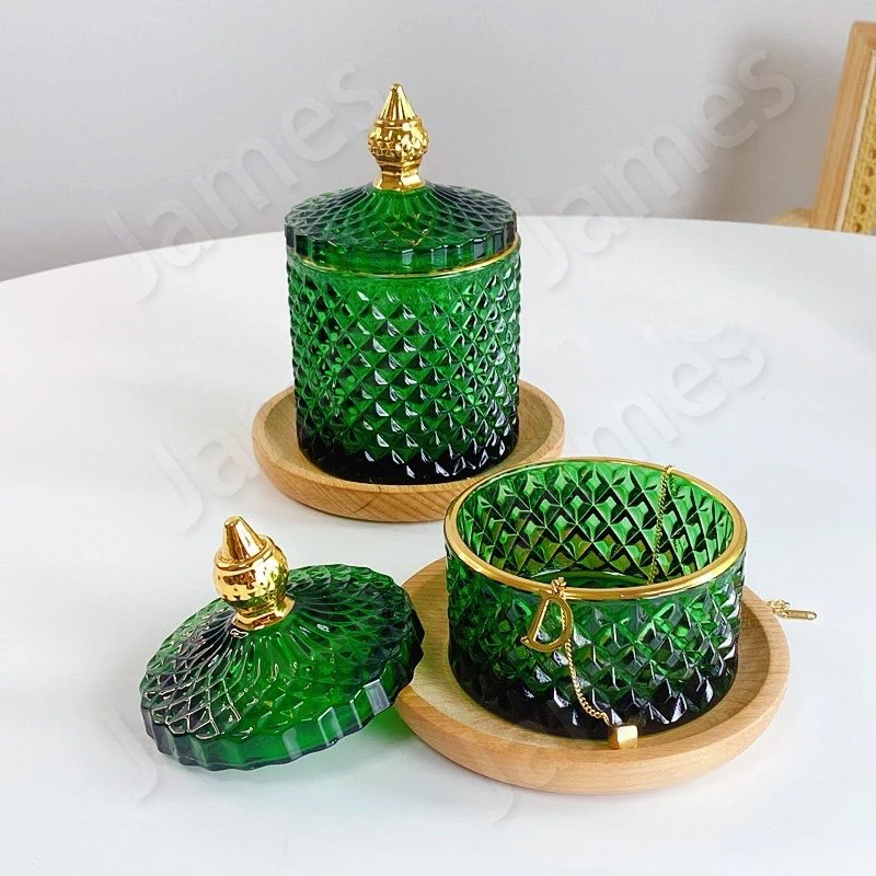 Container Glass Bottle Vintage Dark Green Glass Jars and Lids Glass ...