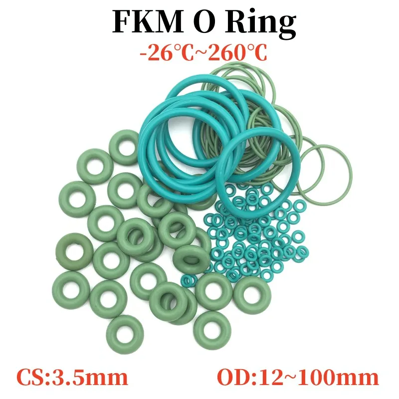 10Pcs FKM Fluorine Rubber O Ring Sealing Gaskets Thickness CS 3.5mm OD ...
