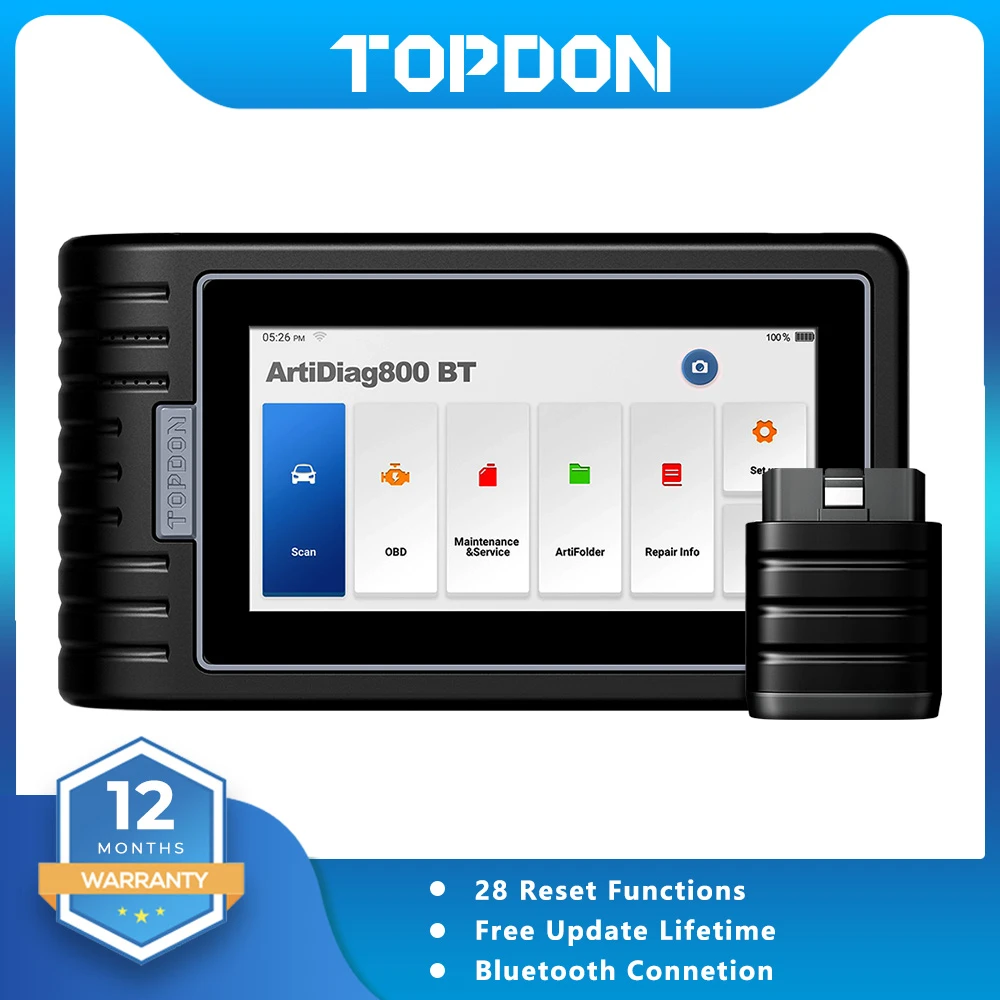 TOPDON Artidiag800 BT Automotive Car Diagnostic Tool Full System OBD2 ...