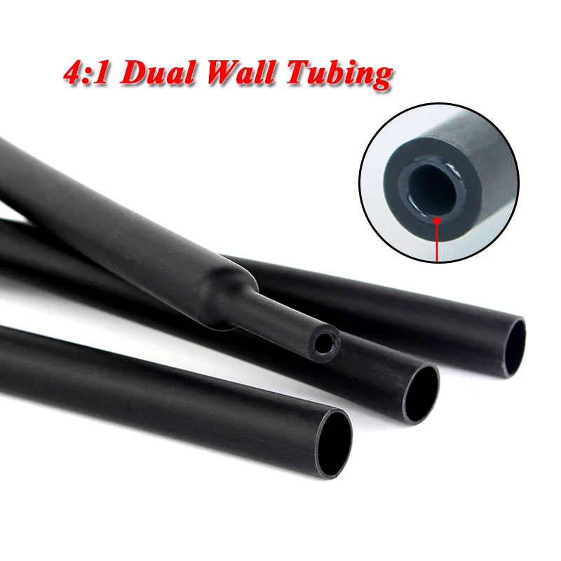 Heat Shrink Tube with Glue Adhesive Lined 4:1 Dual Wall Tubing Sleeve ...
