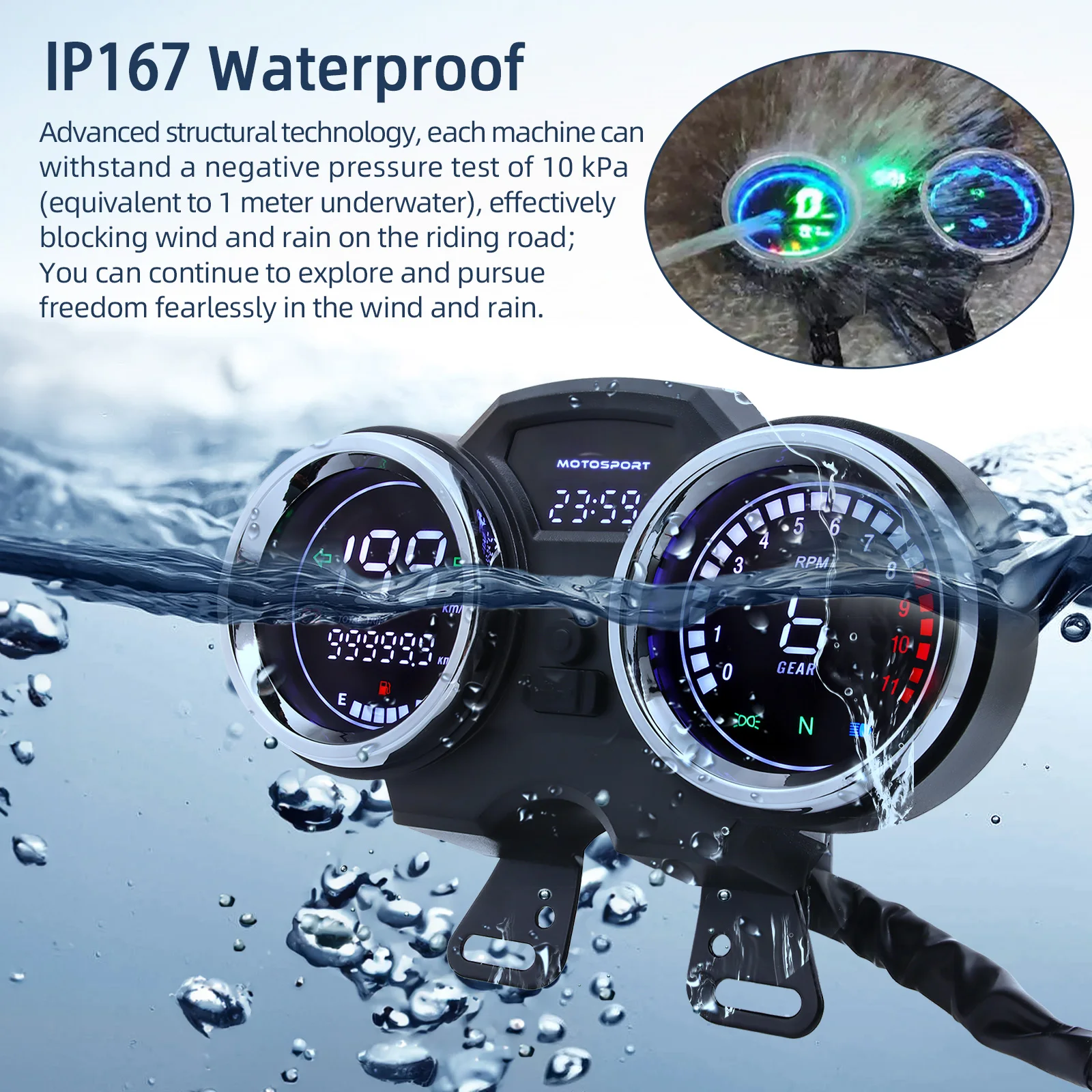 Motorcycle-Meters-Instrument-Speedometer-12V-Digital-Odometer-Gauge ...