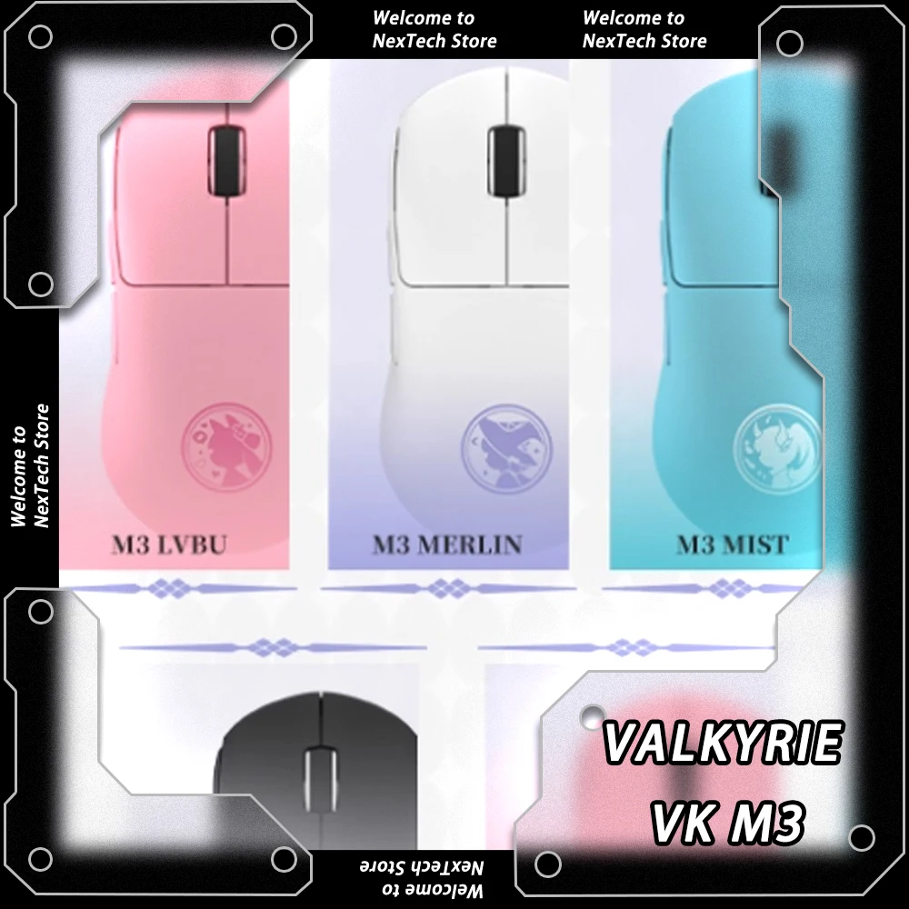 VALKYRIE VK M3 PAW3950 Wireless Mouse 8000Hz Polling Rate Tri Mode Mice ...
