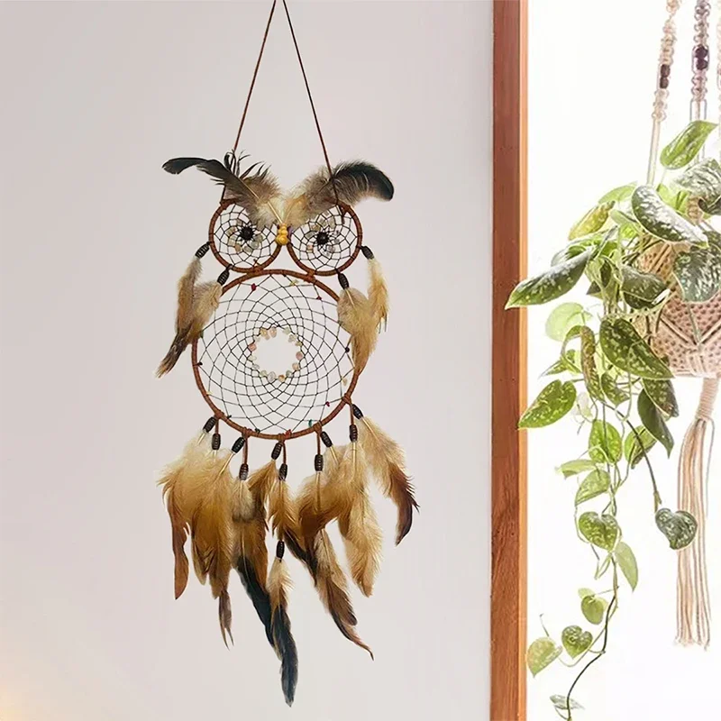 Owl-Feathers-Dream-Catchers-Tree-of-Life-Dreamcatcher-Boho-Home ...