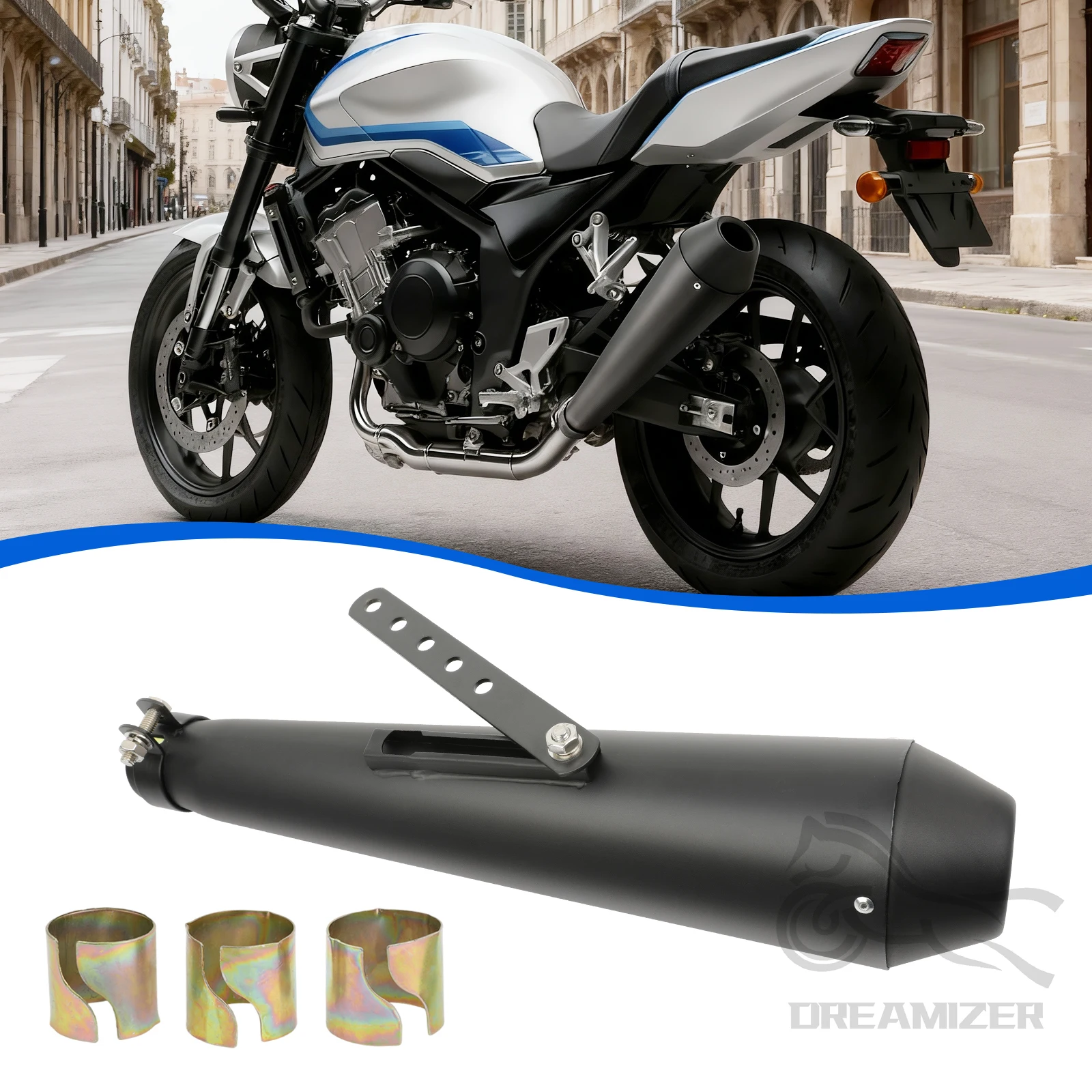 Universal Retro Motorcycle Slip-On Exhaust Pipe Muffler For Kawasaki GT ...