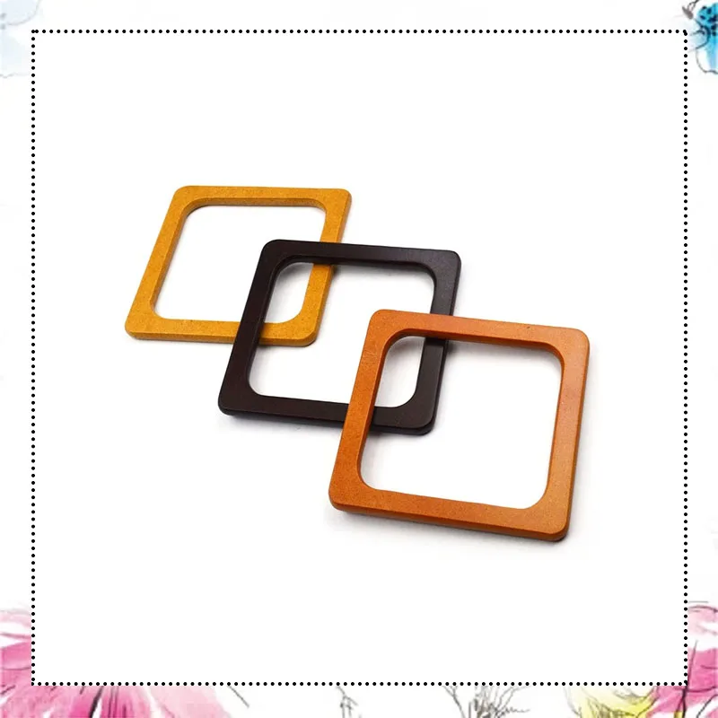 2Pcs-14x14cm-Solid-Wood-Square-Shaped-Handles-for-Bag-Black-Brown ...