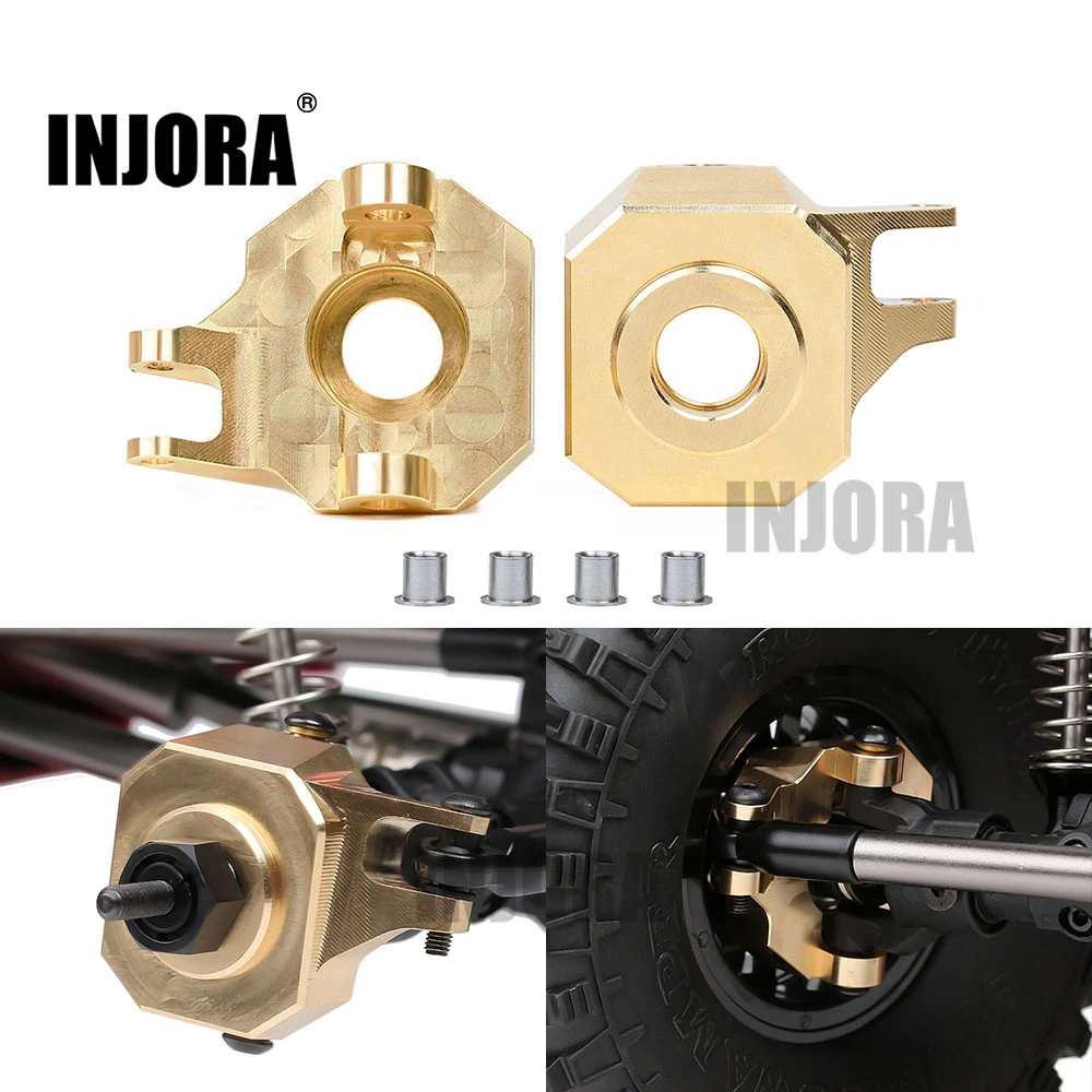 Injora 2pcs Brass Front Ar44 Steering Knuckles For 1/10 Rc Crawler ...