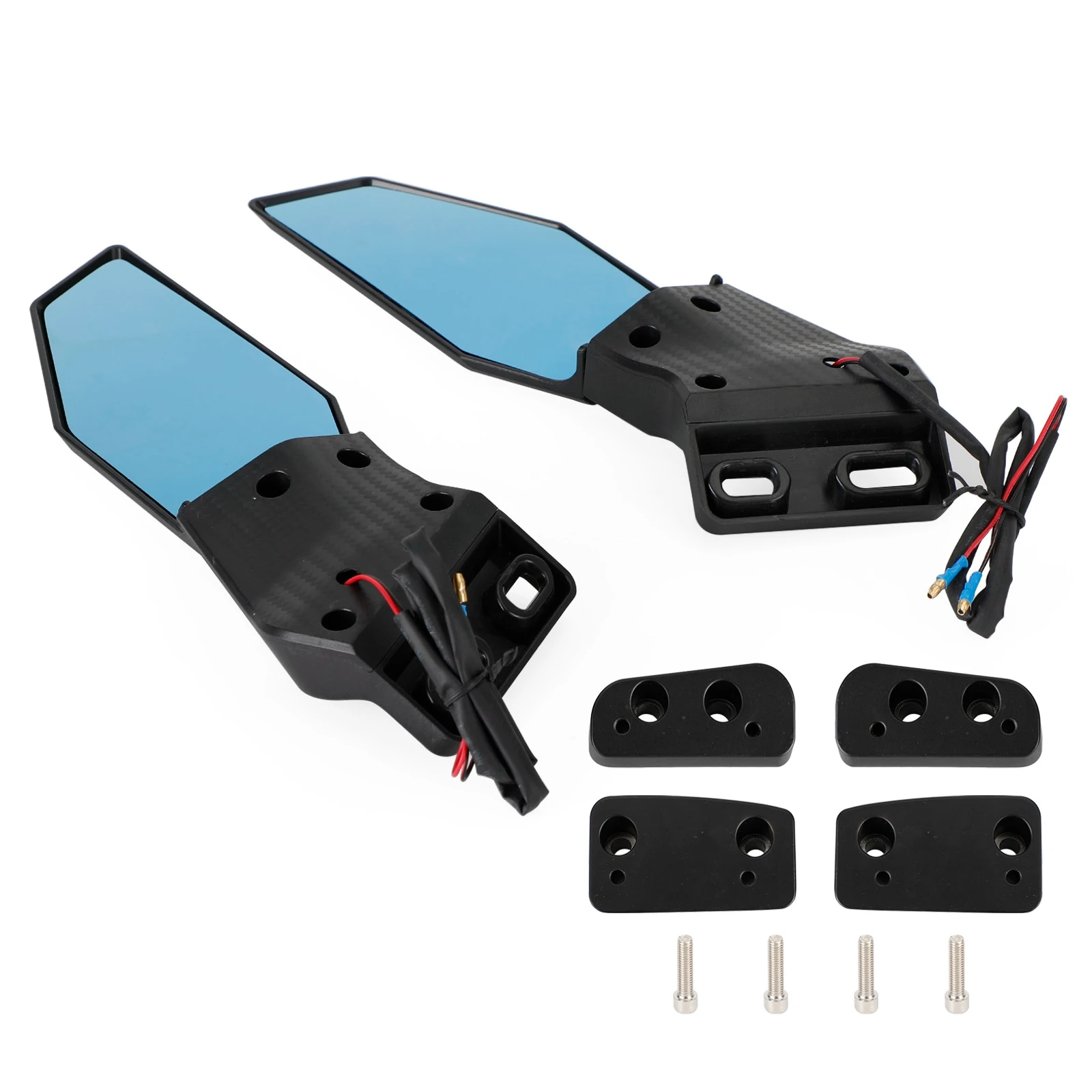 Artudatech Wing Fin Rearview Led Mirror Blue For Yamaha Yzf R1 R6 R3 ...