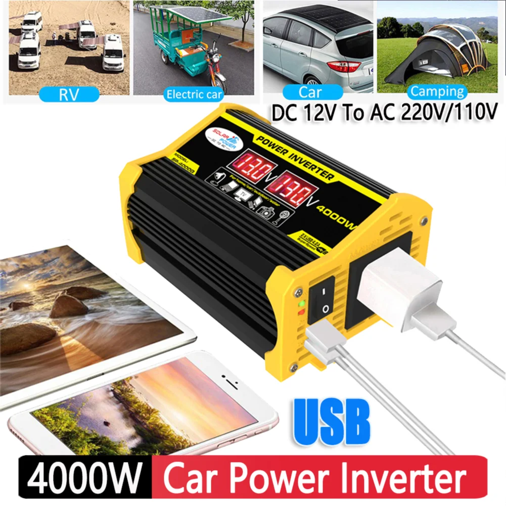 4000W-DC-12V-to-AC-110V-220V-Car-Power-Inverter-Voltage-Converter-US ...