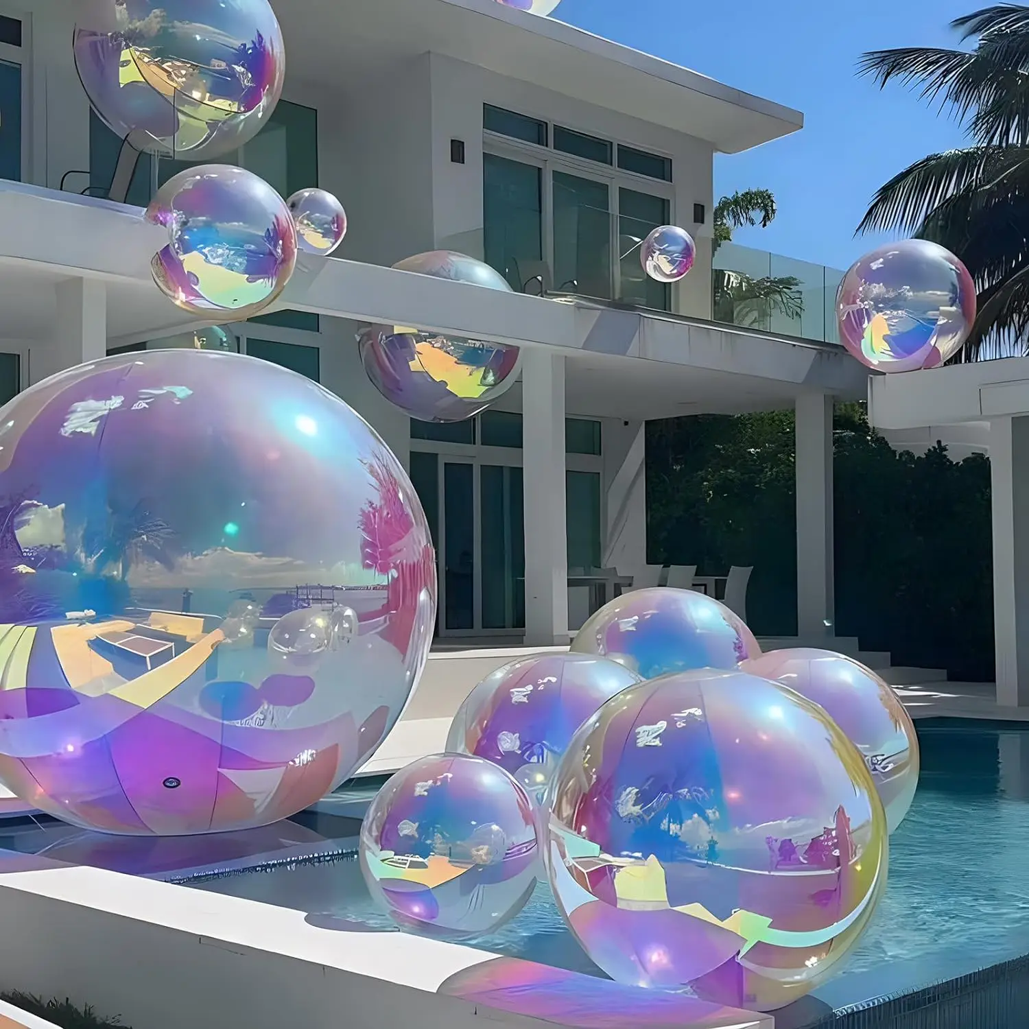 Translucent-Giant-Inflatable-Mirror-Ball-Iridescent-Mirror-Floats ...