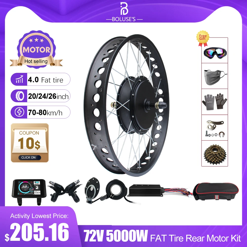 72V-5000W-Snow-Electric-Fat-Bike-Motor-Kit-4-0Tyre-20-24-26inch ...