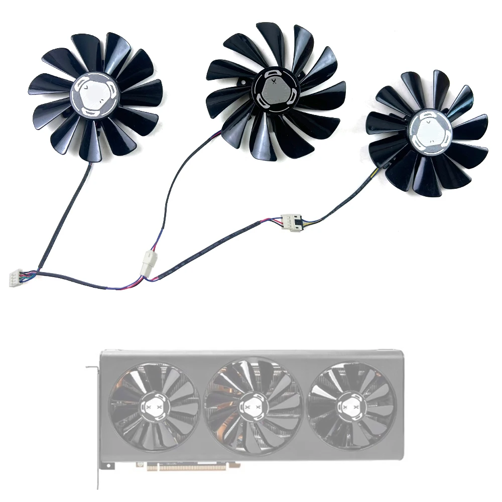 Cooling Fan 85mm 95mm 4pin CF1010U12S For XFX RX 5700 Radeon 5700 XT ...