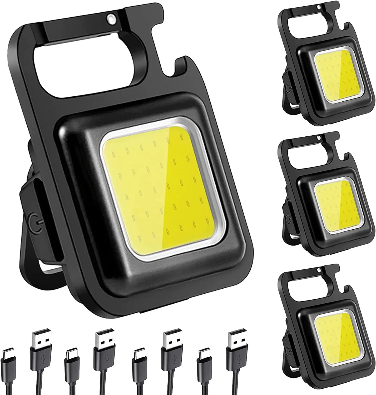 Mini LED 1500LM Flashlight Keychain Multifunctional Portable COB ...