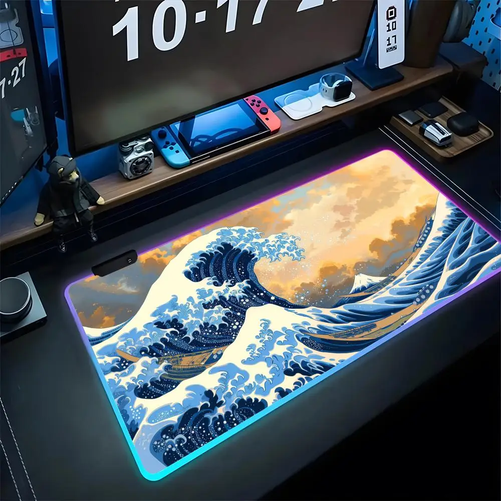 Japan-Art-Great-Waves-Mouse-Pad-video-game-Gaming-LED-700x300-Mouse-Mat ...