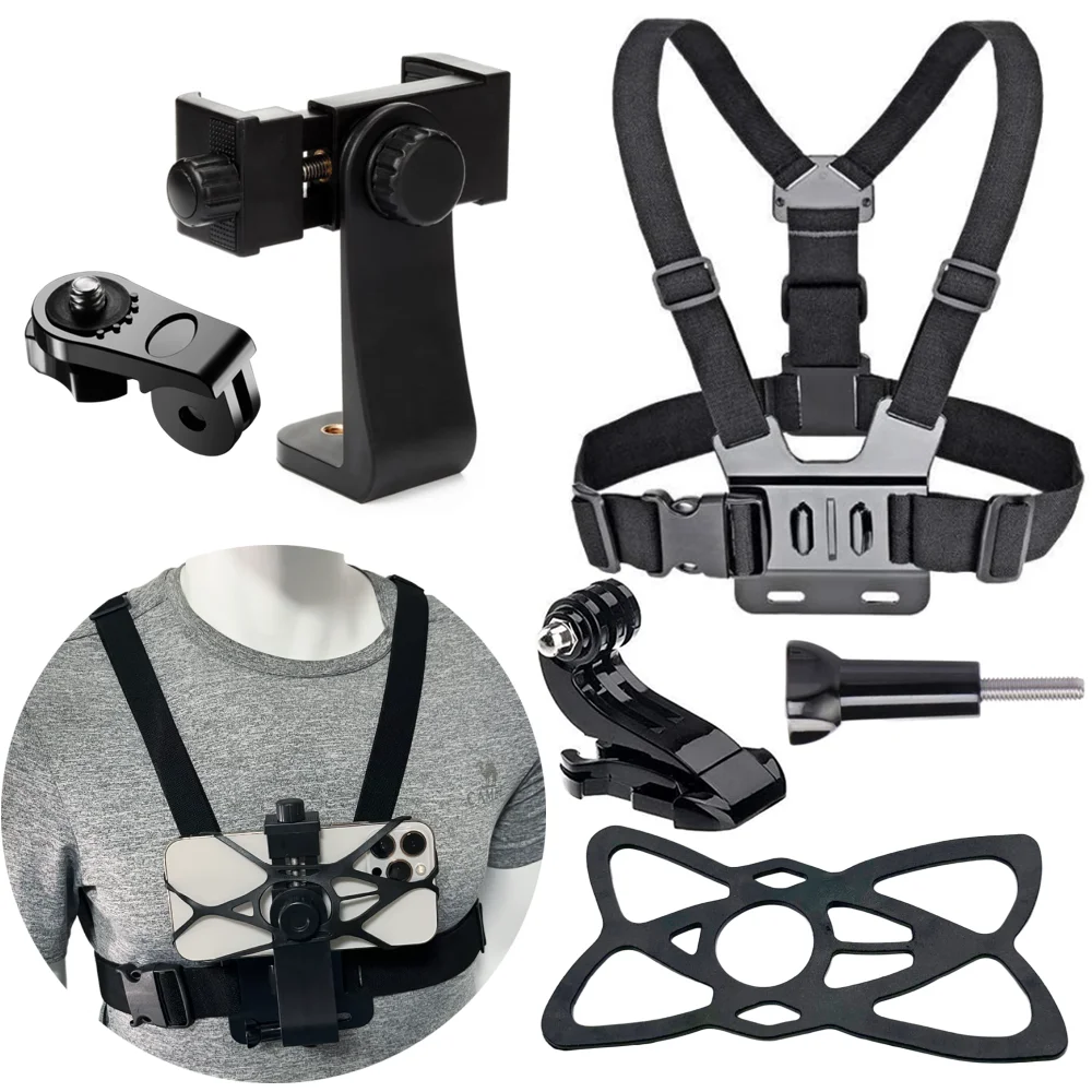 Mobile Phone Chest Mount Harness Strap Holder Cell Phone Clip Action ...