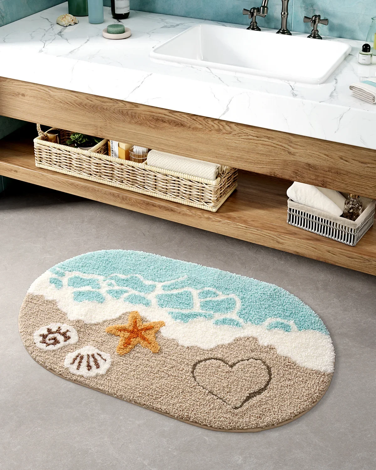 Beach Bath Mat Non-Slip Mats for Bathroom Decor Free Shipping - shop-syzo