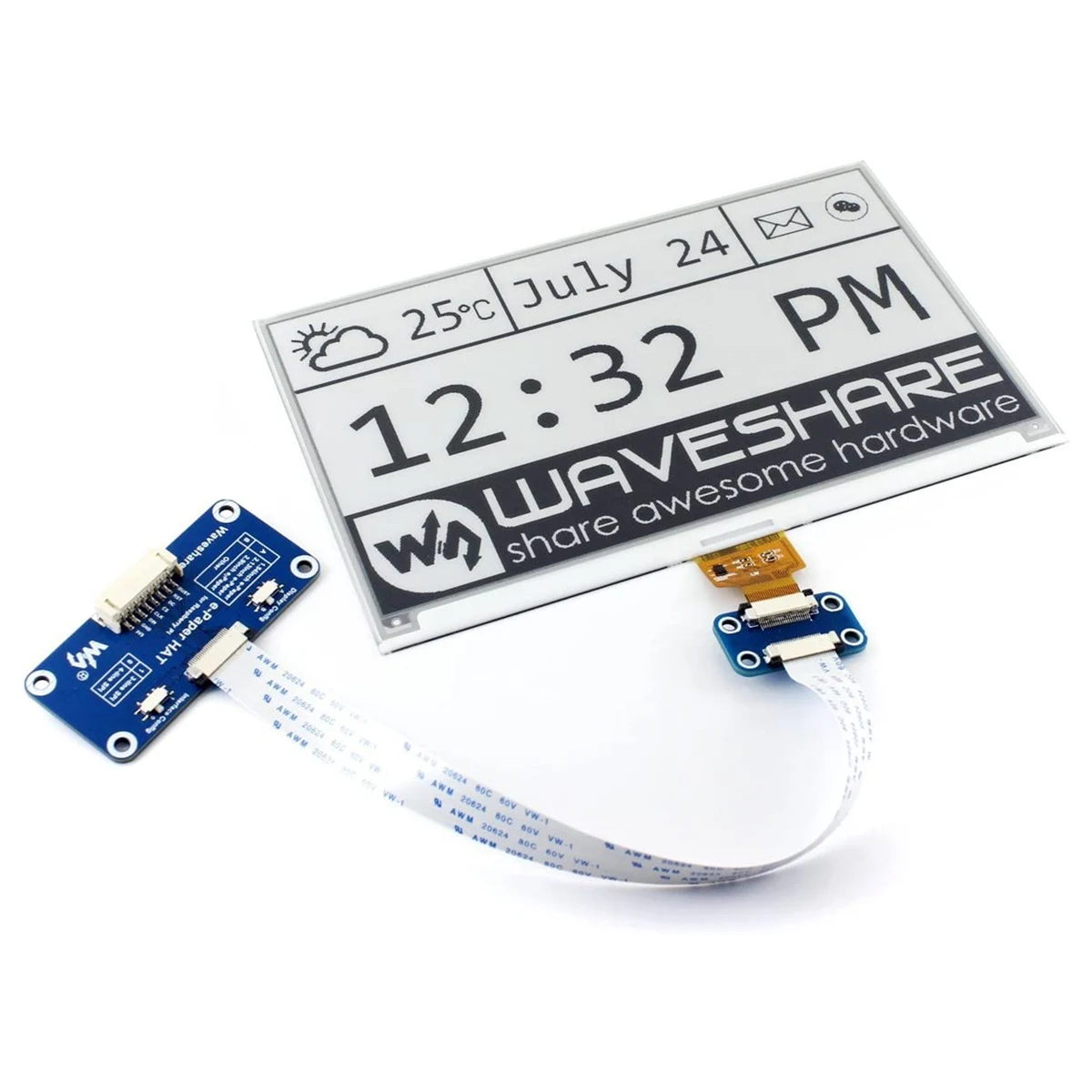 Waveshare Epaper Eink E 잉크 화면 디스플레이 모니터 HAT 스타터 키트, 아두이노 RPI 라즈베리 파이 제로 ...