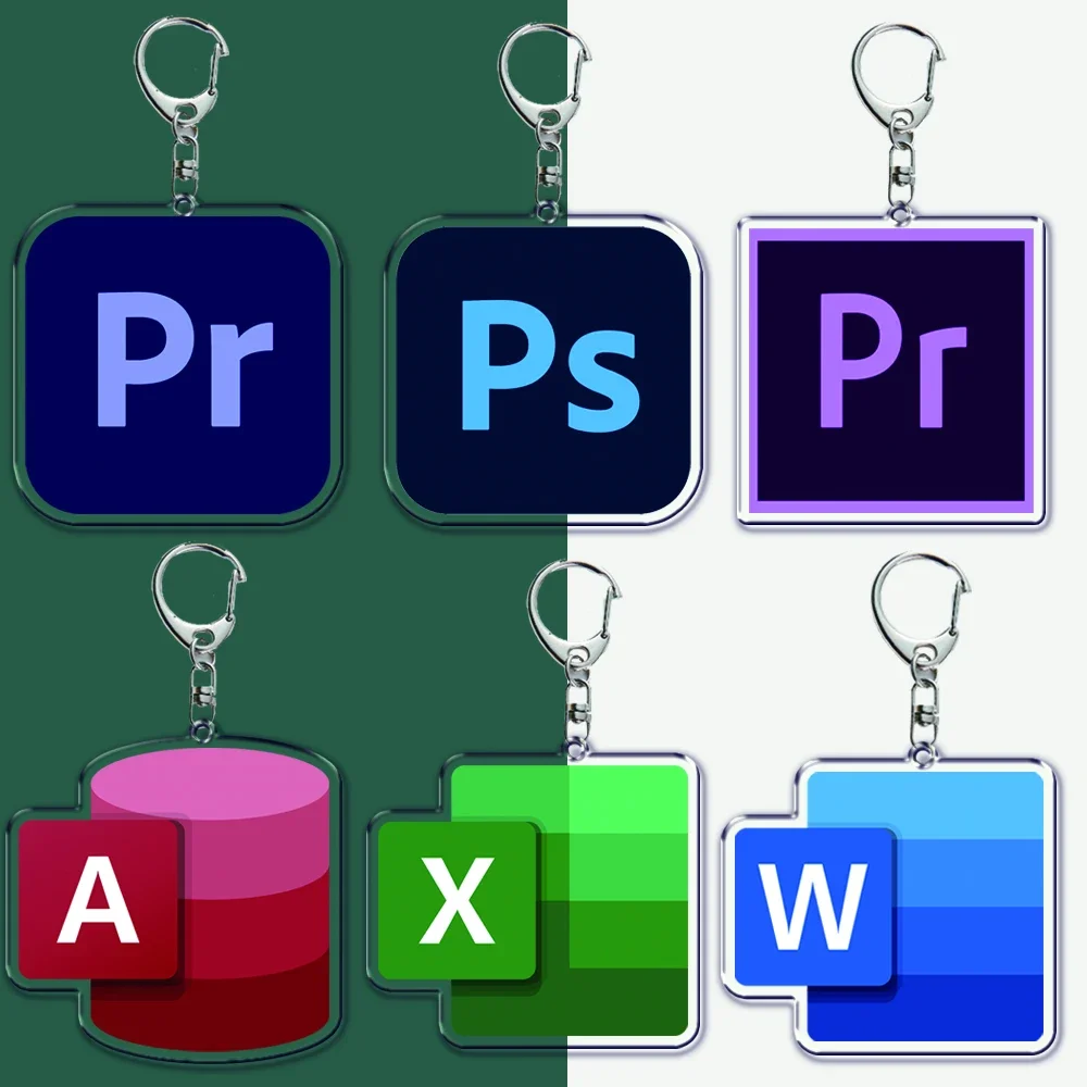 Creative-Software-Logo-Clear-Acrylic-Keychain-PS-PR-Excel-Key-Chain-for ...