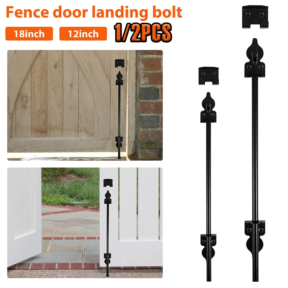 1/2Pcs Cane Bolt Gate Drop Rod Iron Fence Ground Latch 12/18 inch Heavy ...