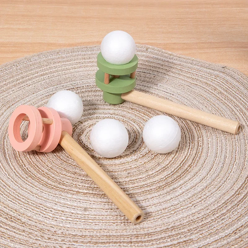 Wooden-Balance-Blowing-Toys-Blowing-Pipe-Whistles-Balls-Toys-Floating ...
