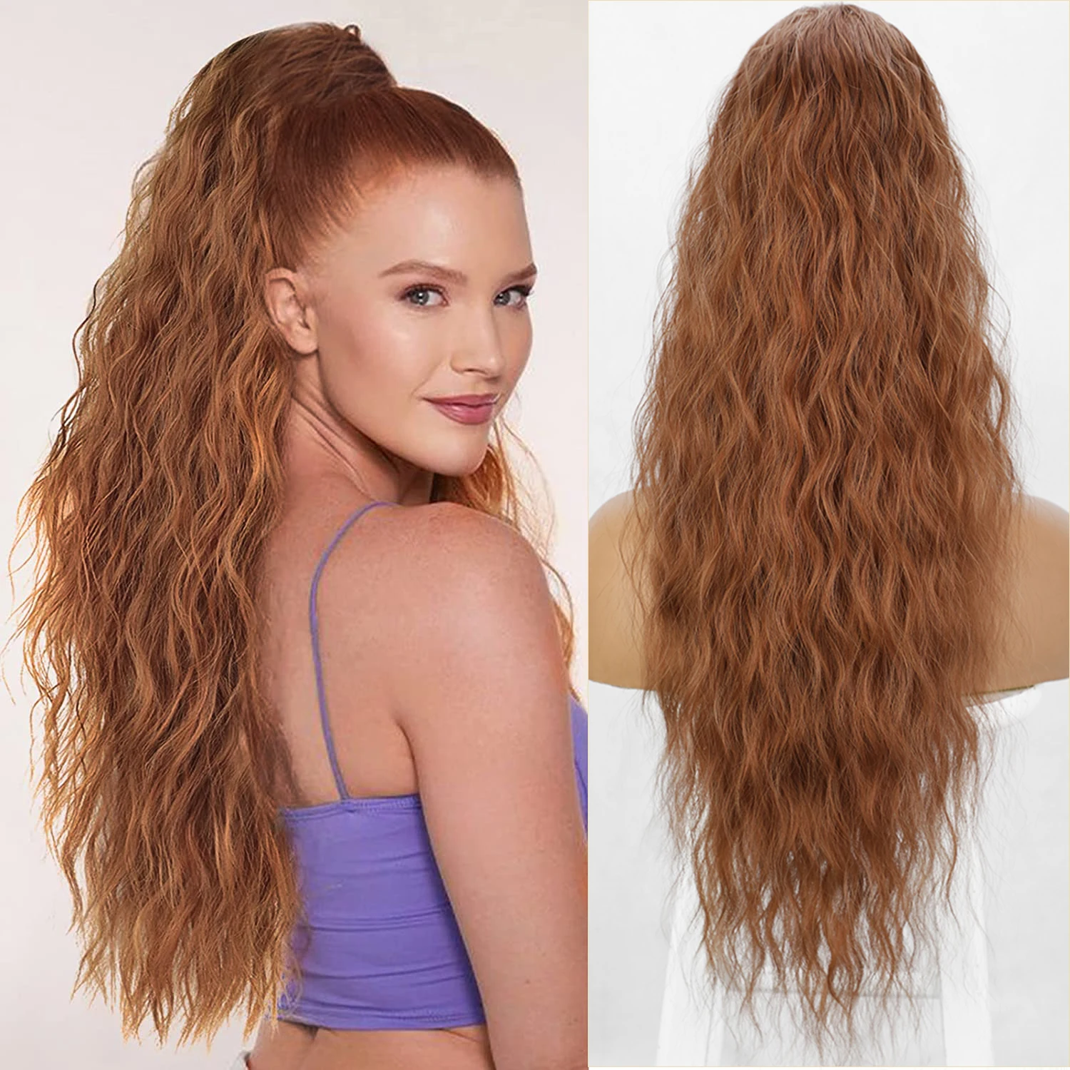 I-s-a-wig-synthetic-hair-extensions-for-women-Long-water-wave-ponytail ...