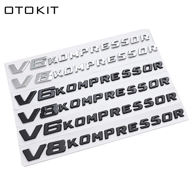 OTOKIT-Car-Styling-V6-V8-Kompressor-3D-ABS-Chrome-Emblem-Badge-Sticker ...