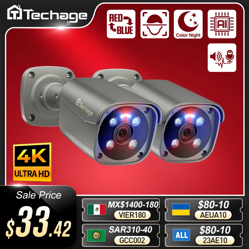 Techage-H-265-Ultra-HD-4K-POE-Camera-Outdoor-8MP-IP-Camera-Face-Detect ...