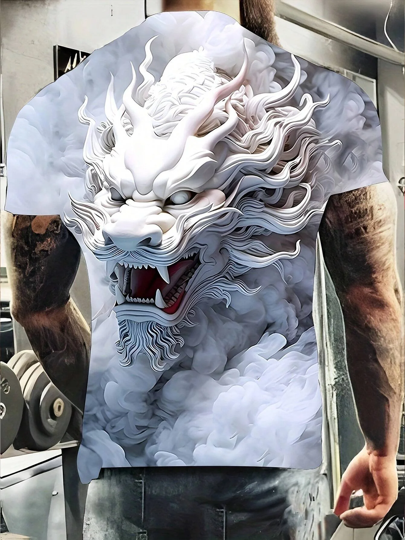 Men's T-Shirts Summer Dragon Pattern 3D Print Tops Tees Summer Women ...