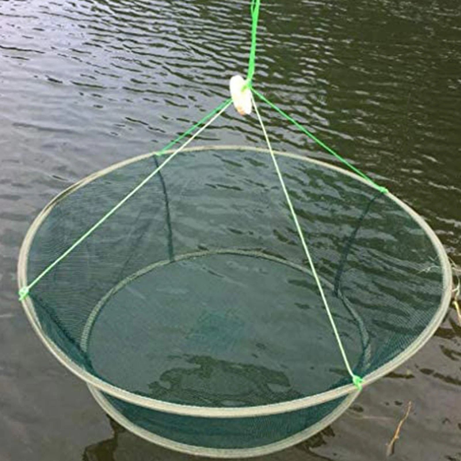 Foldable Drop Fishing Landing Net Crayfish Shrimp Catcher Tank Casting ...