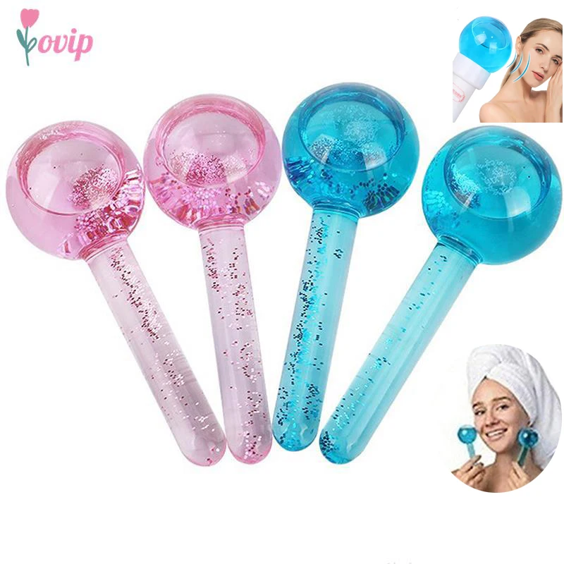 Crystal Face Roller Ball Facial Massager Ice Roller For Face Magic Cold ...