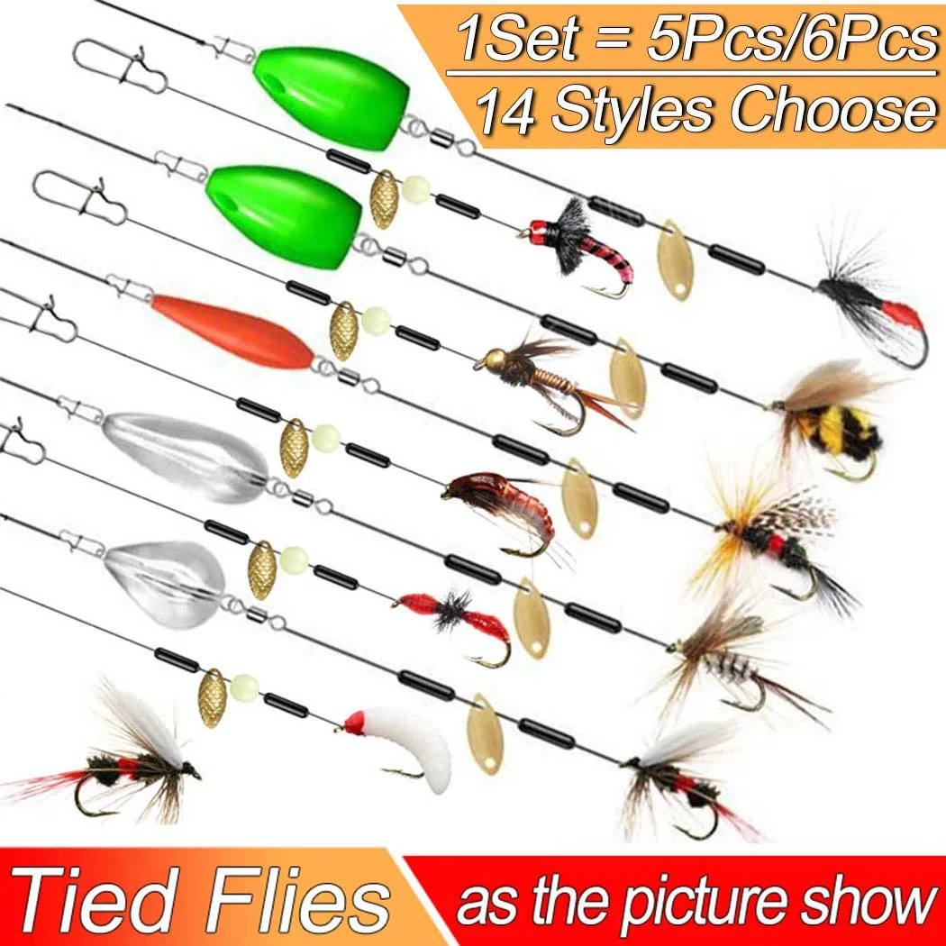 Ready-Tied-Flies-Set-with-Spinners-Spoon-Thrower-For-Trout-Fishing-for ...