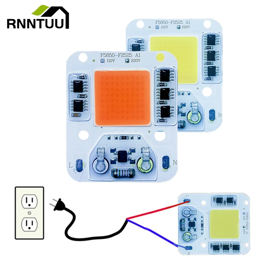 Chip LED COB de 220V, 110V, 20W, 30W, 50W, sin necesidad de controlador, cuentas de lámpara para ...
