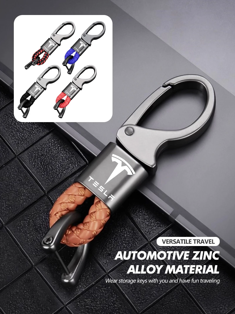 Car Zinc Alloy Key Ring Auto Universal Keychain Accessorie For Tesla ...