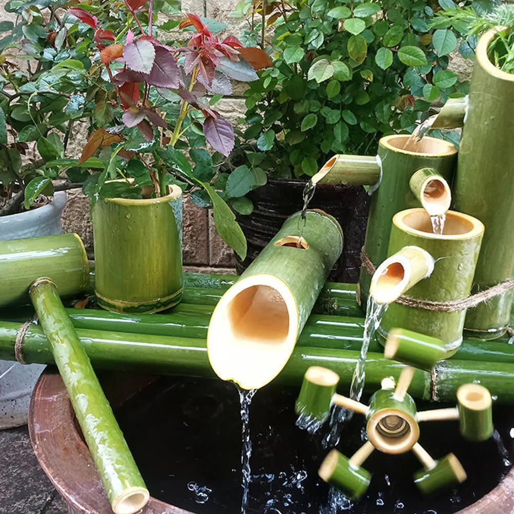 3-Pcs-Bamboo-Fountain-Garden-Decor-Fountains-Outdoor-Fish-Tank-Filter ...