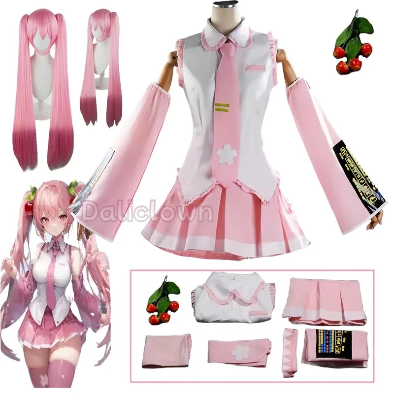 Pink Miku Cosplay Costume Cheap Anime Clothes Cherry Miku Regular C ...
