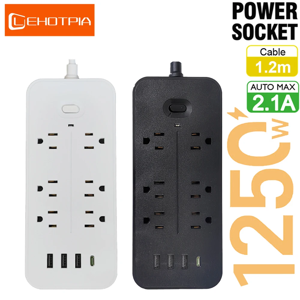 US-Plug-AC-Outlets-Multitap-Power-Strip-Electrical-Socket-Extension ...
