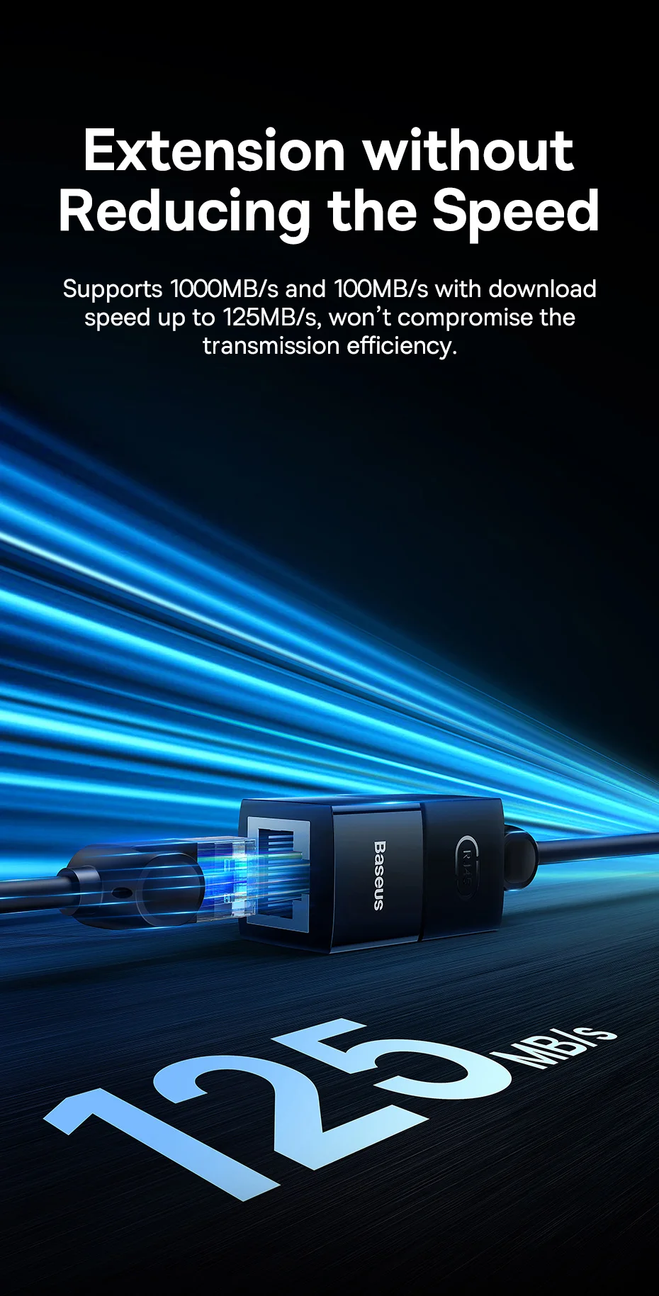 Baseus RJ45 Connector Cat7 Cat6 Ethernet Adapter Network Extender ...