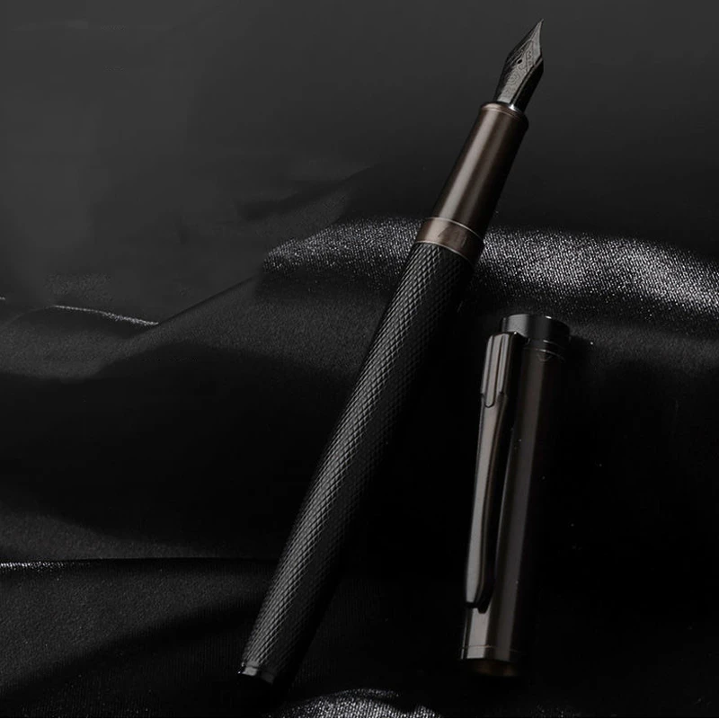 Black Metal Fountain Pen Extra Fine Nib Writing Gift Ink Office School Shipping - Fountain Pens ...