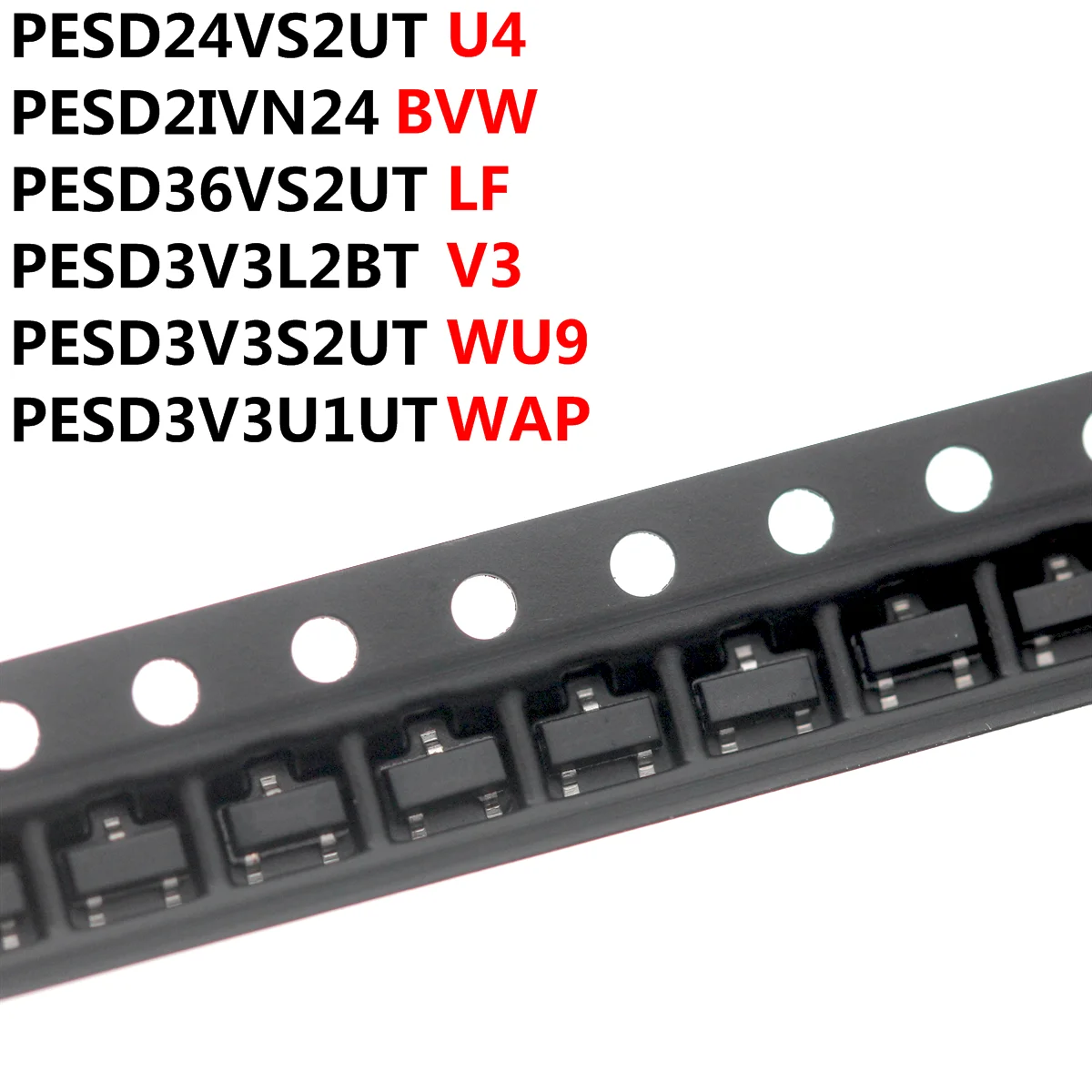 100PCS-PESD24VS2UT-U4-PESD2IVN24-BVW-PESD36VS2UT-LF-PESD3V3L2BT-V3 ...