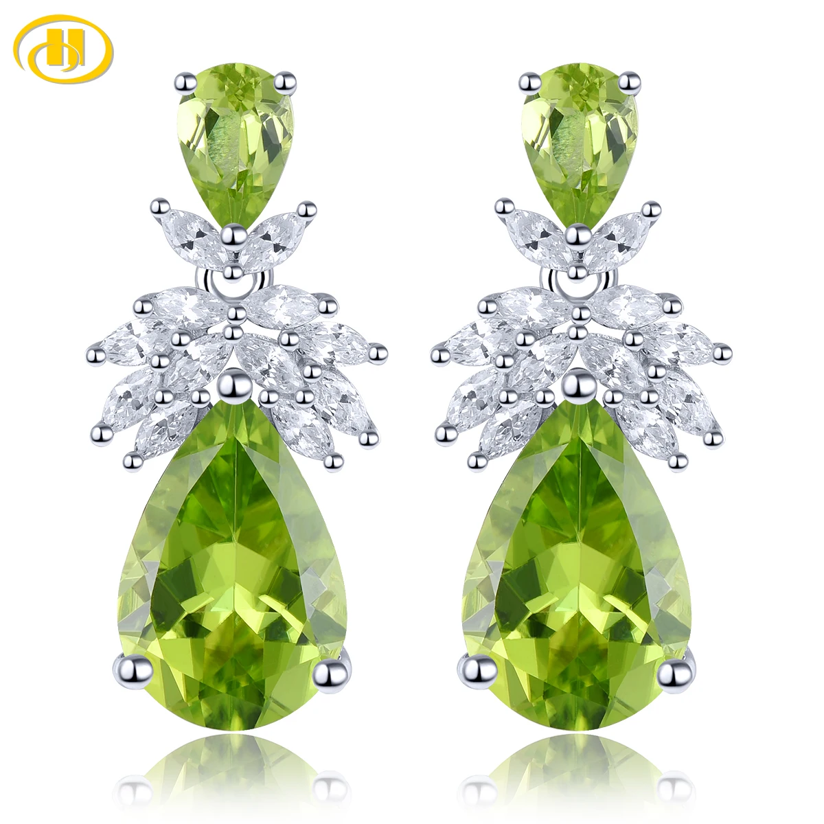 Pendiente-de-tuerca-de-peridoto-genuino-Natural-para-mujer-piedra-natal ...