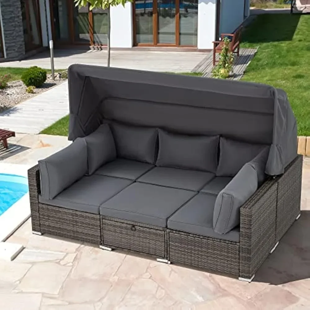 6-Pieces-Patio-Furniture-Sets-Rattan-Daybed-with-Retractable-Canopy ...