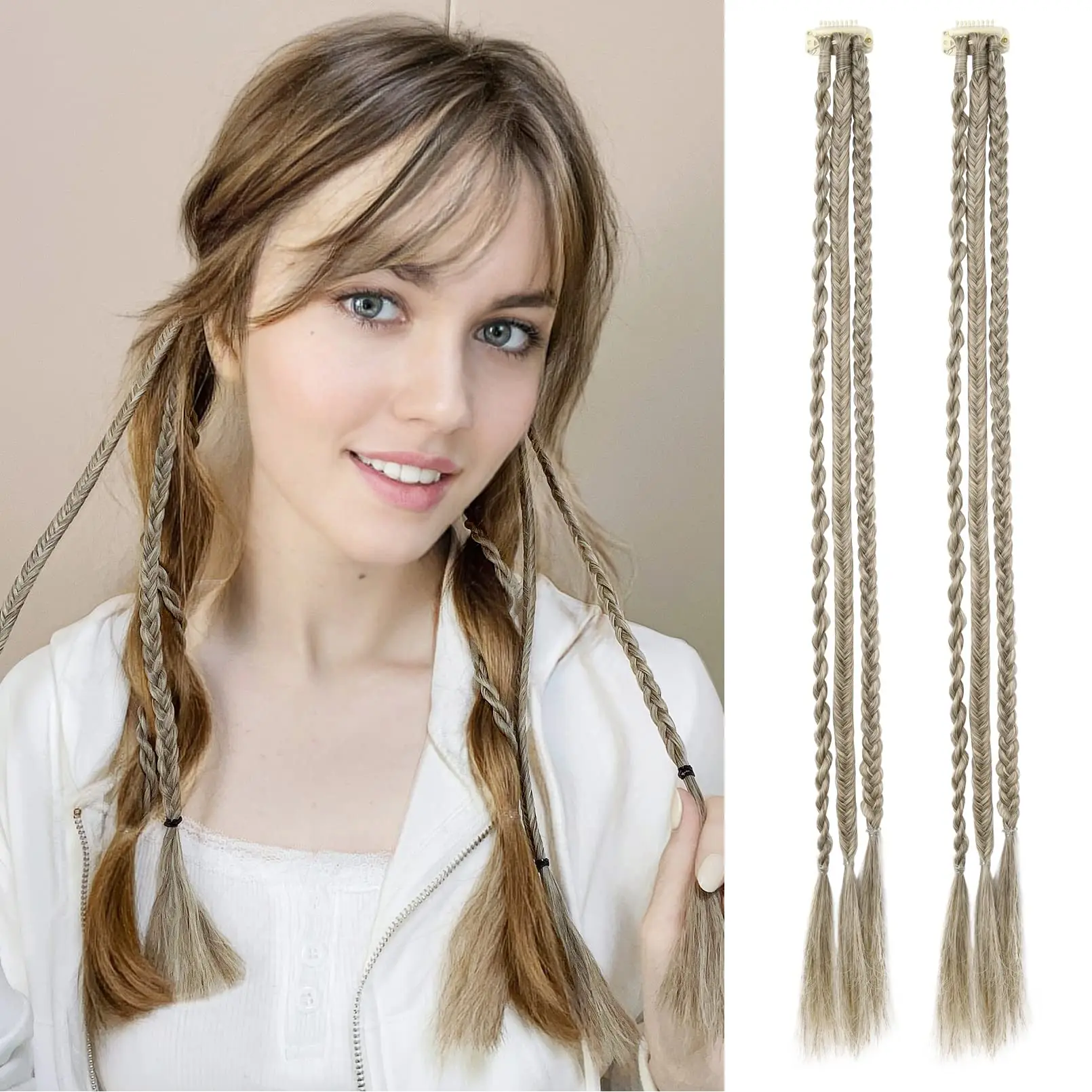 Synthetic clip on baby braids hair extensions (Brand - Forlisee) - Hair.lk