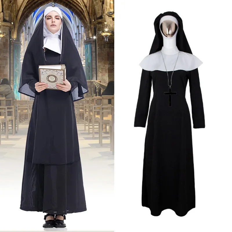 Disfraz-de-monja-disfraces-de-Halloween-Cosplay-Medieval-para-mujeres ...