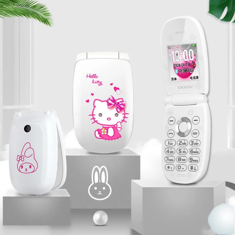 Sanrio-Kawaii-Hello-Kitty-Flip-Phone-Female-Ultra-small-Mobile-Version ...