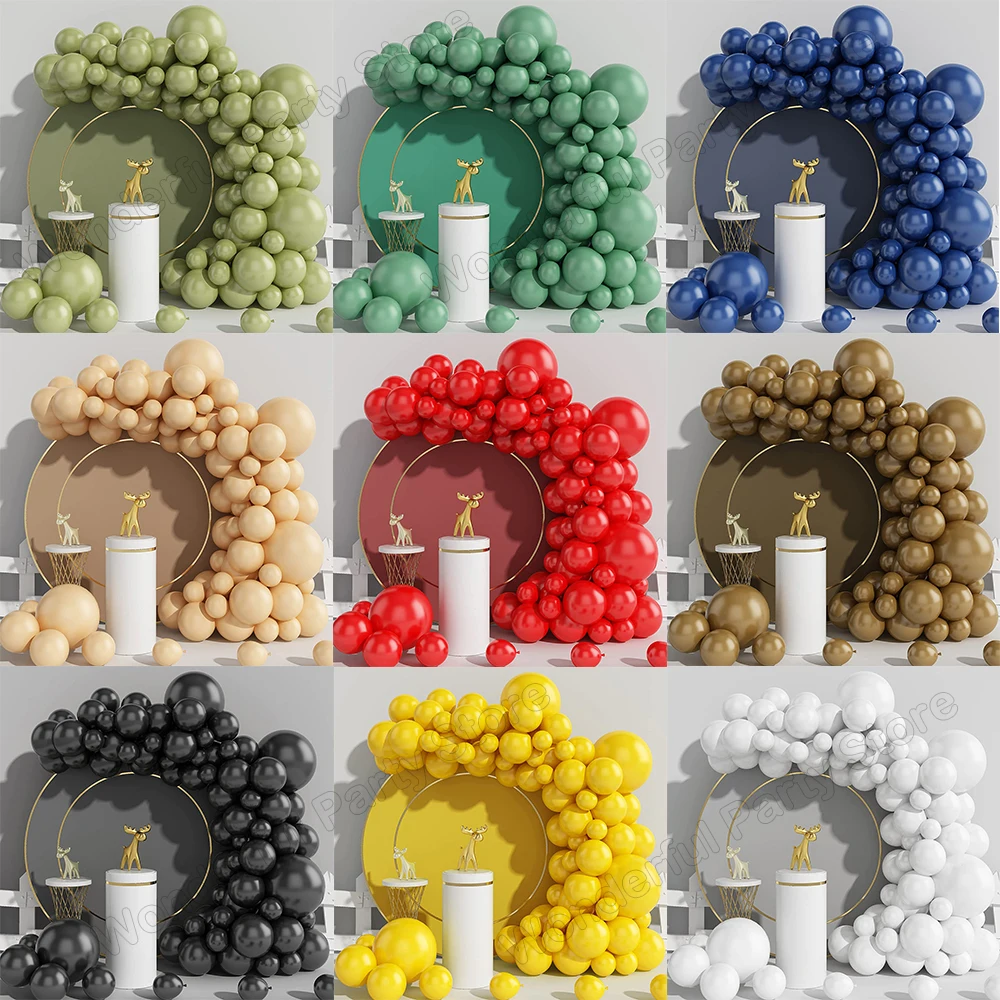 Retro-Balloon-10-20-30pcs-Sand-White-Black-Red-Khaki-Sage-Green-Avocado ...