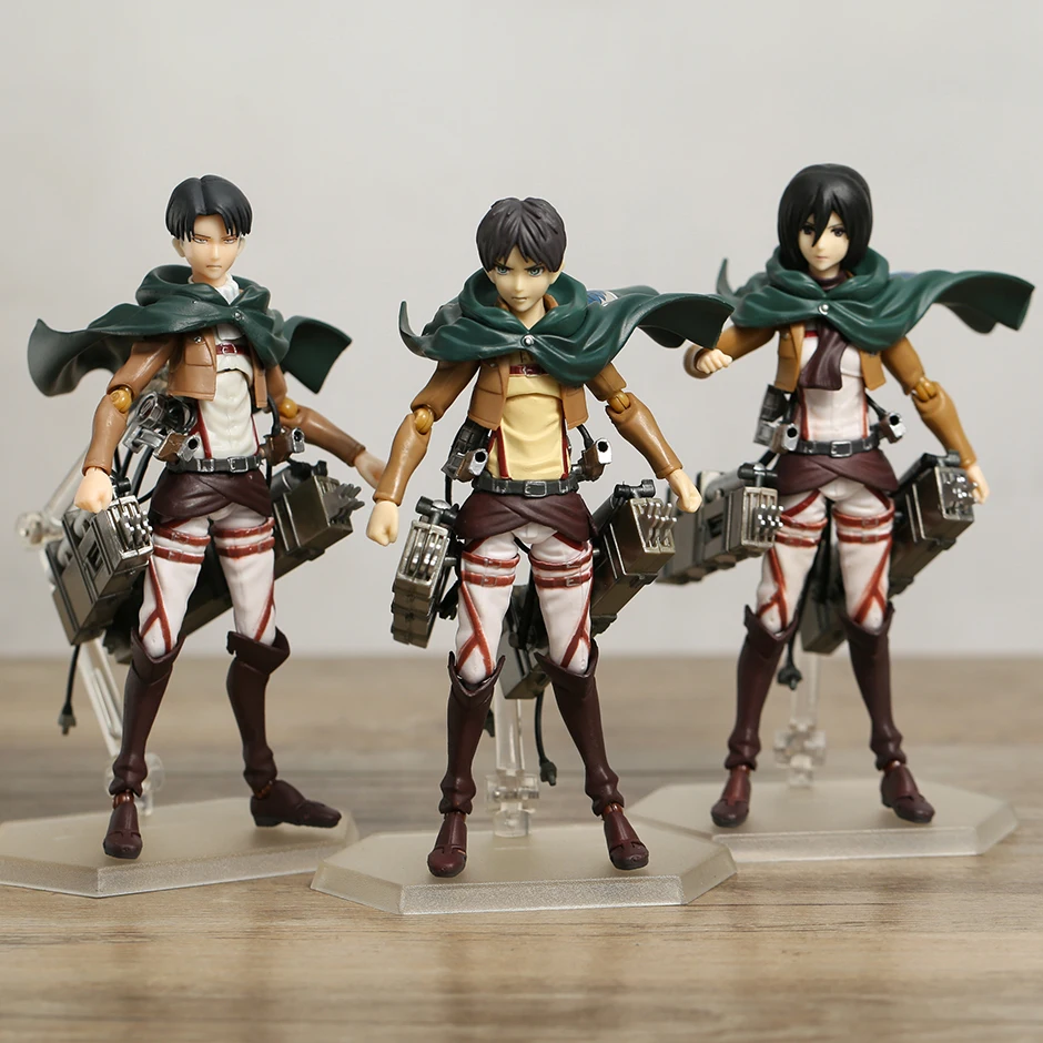 Figma-Attack-On-Titan-Mikasa-Ackerman-203-Eren-Jaeger-207-Rivaille-Levi ...