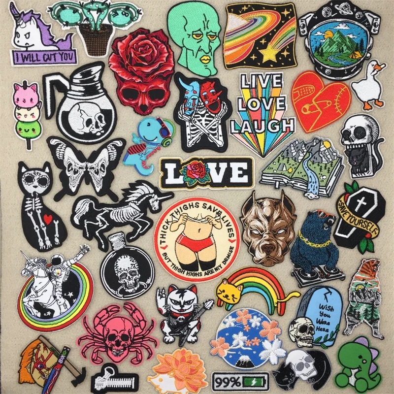 Rock&Roll Embroidered Patches on Clothes Stripes Ironing Sewing ...