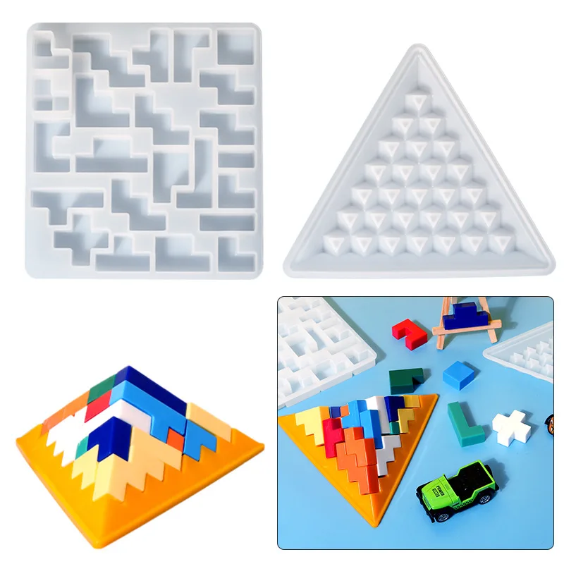 Blocos-de-constru-o-Pyramid-Puzzle-para-crian-as-molde-de-resina-molde ...
