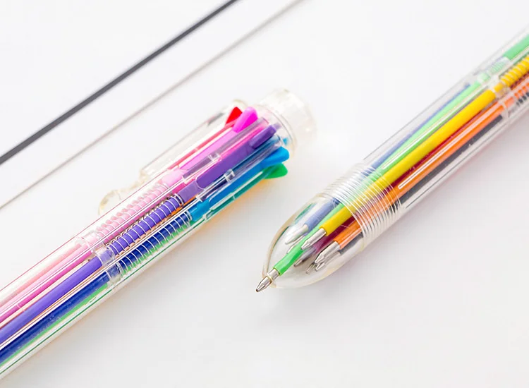 STYLO,6 Colors-Multi-couleur--stylos à bille multicolores 6 couleurs-8 ...