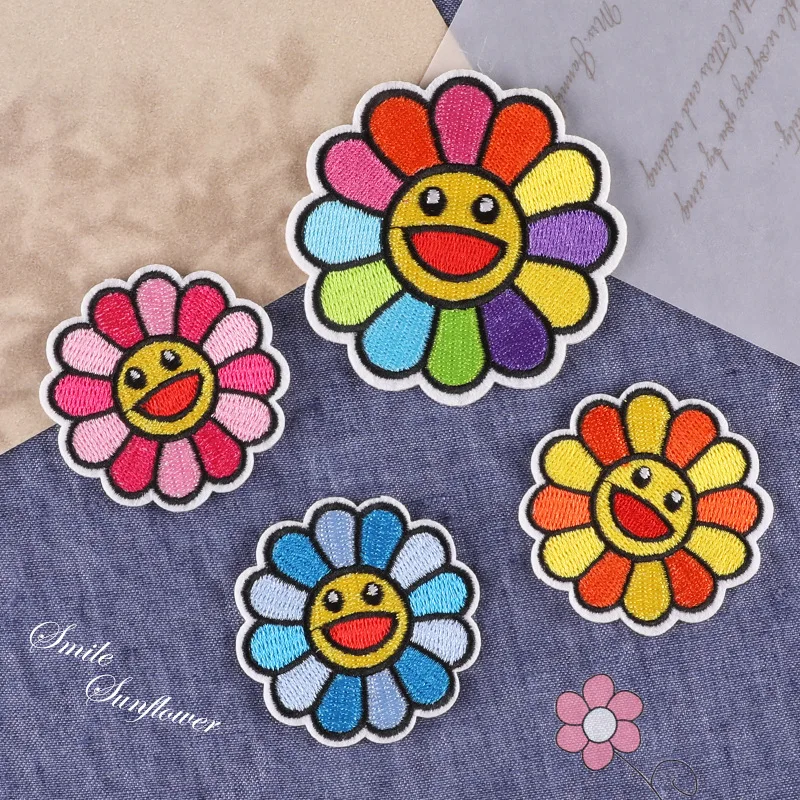 1-Piece-Sun-Flower-Embroidery-Patch-Logo-Mardi-Gras-Sticker-for-T-Shirt ...